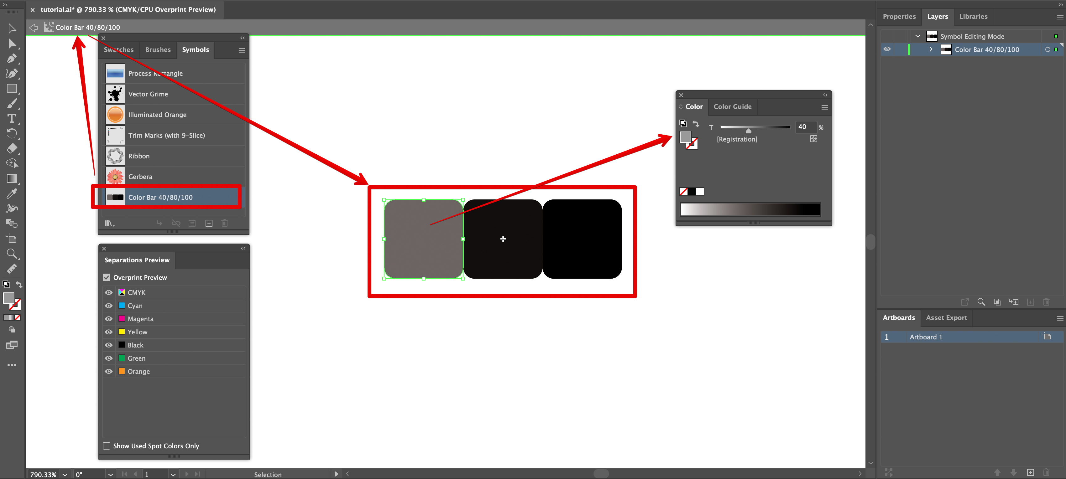 Editing Color Bars Appearance in Illustrator