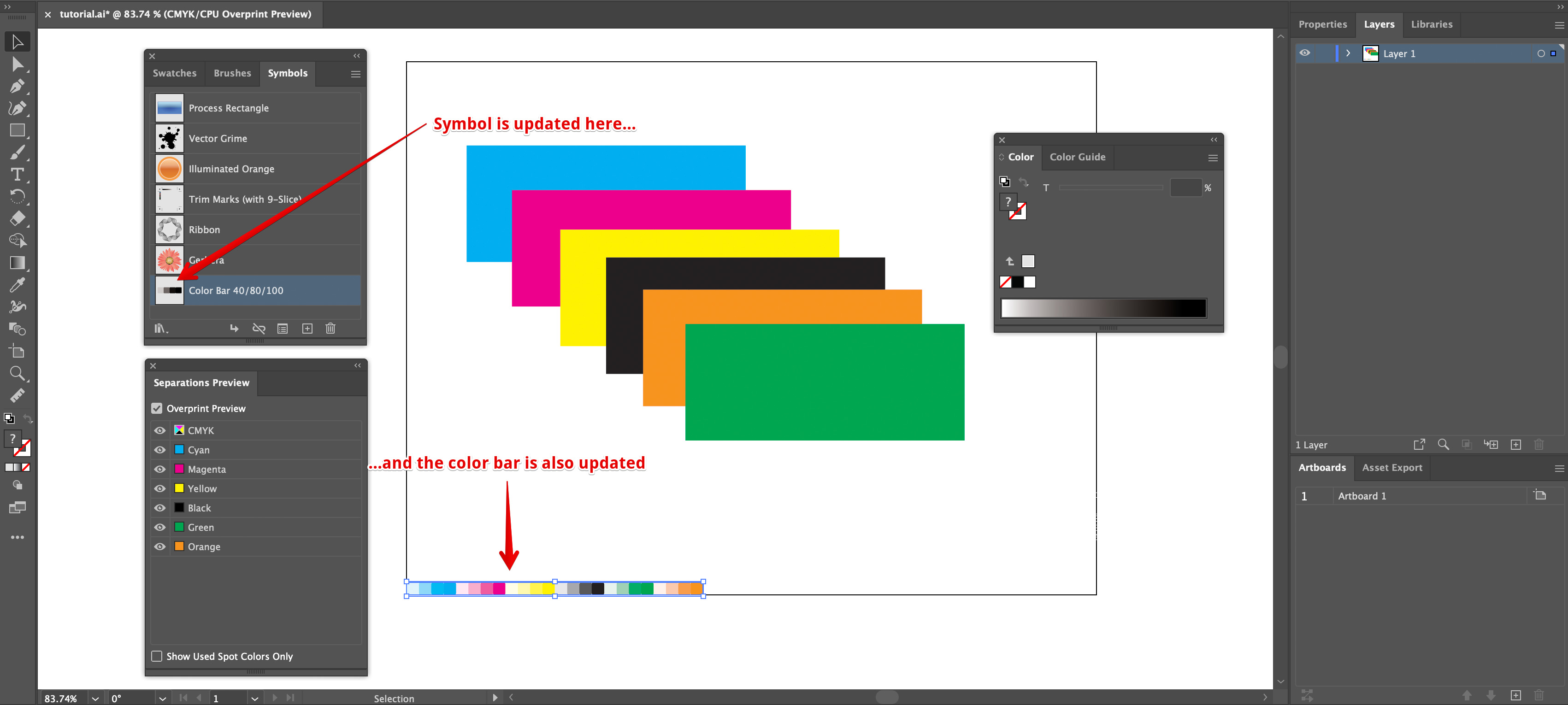 Editing Color Bars Appearance in Illustrator