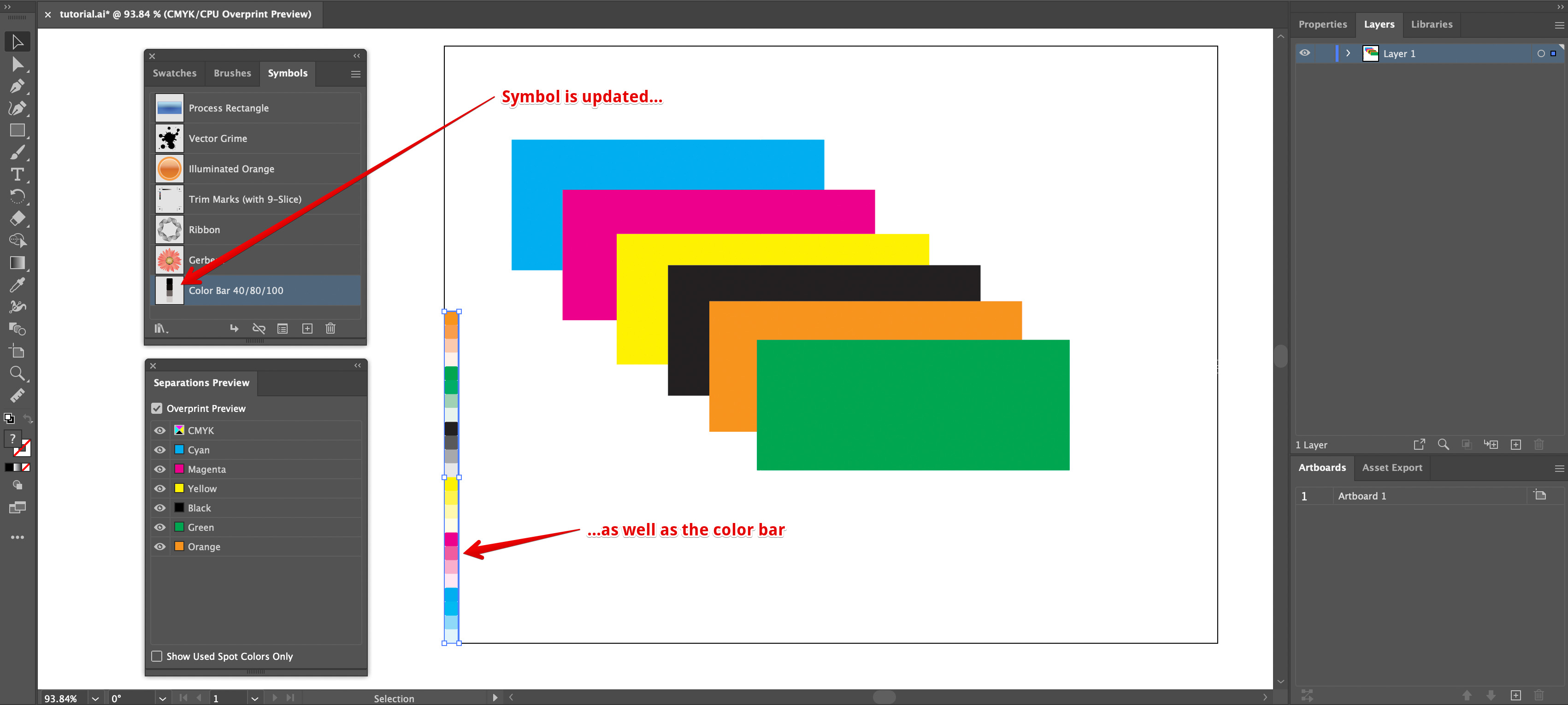 Editing Color Bars Appearance in Illustrator