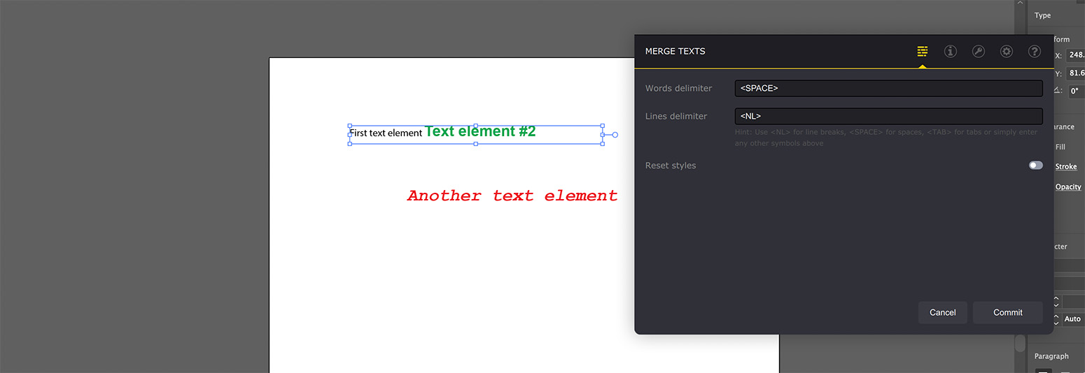 Merging Text Elements In Illustrator