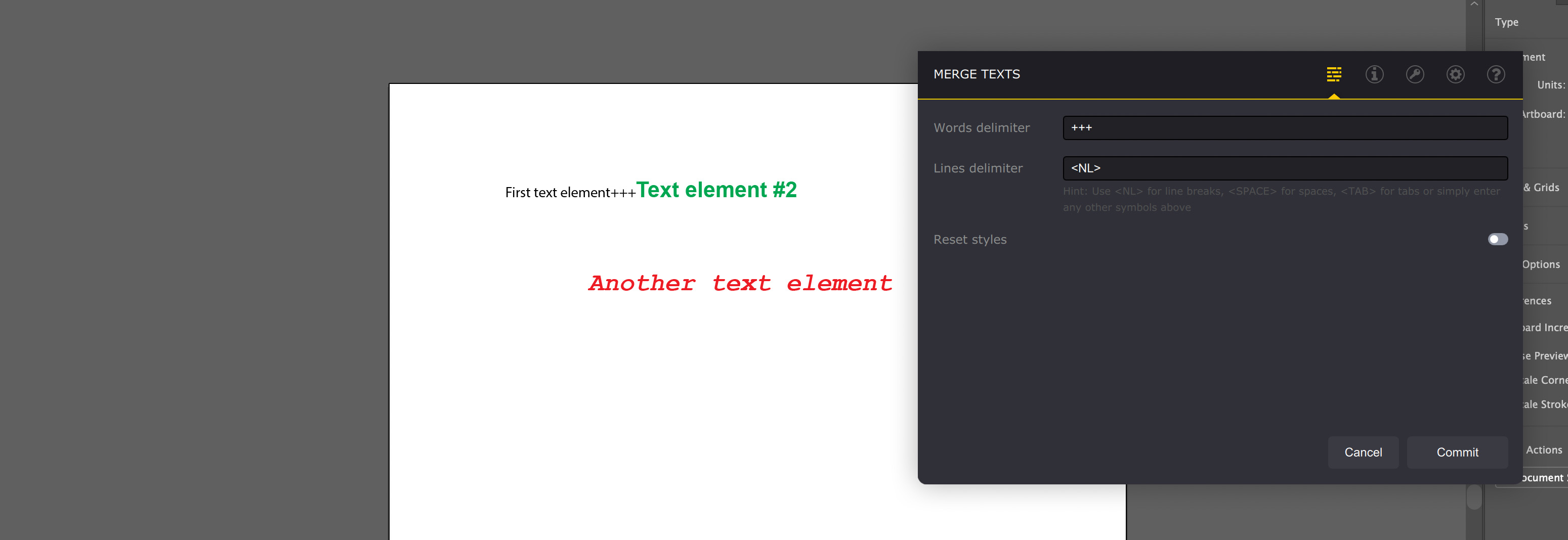Merging Text Elements in Illustrator