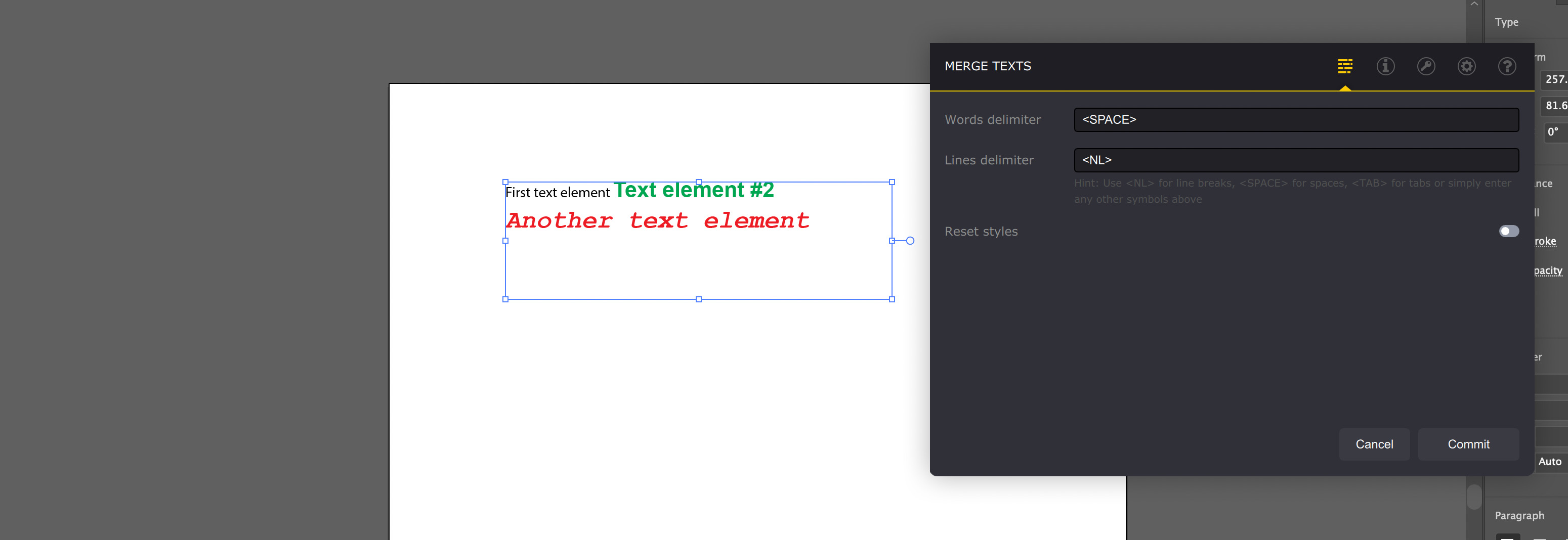 Merging Text Elements in Illustrator