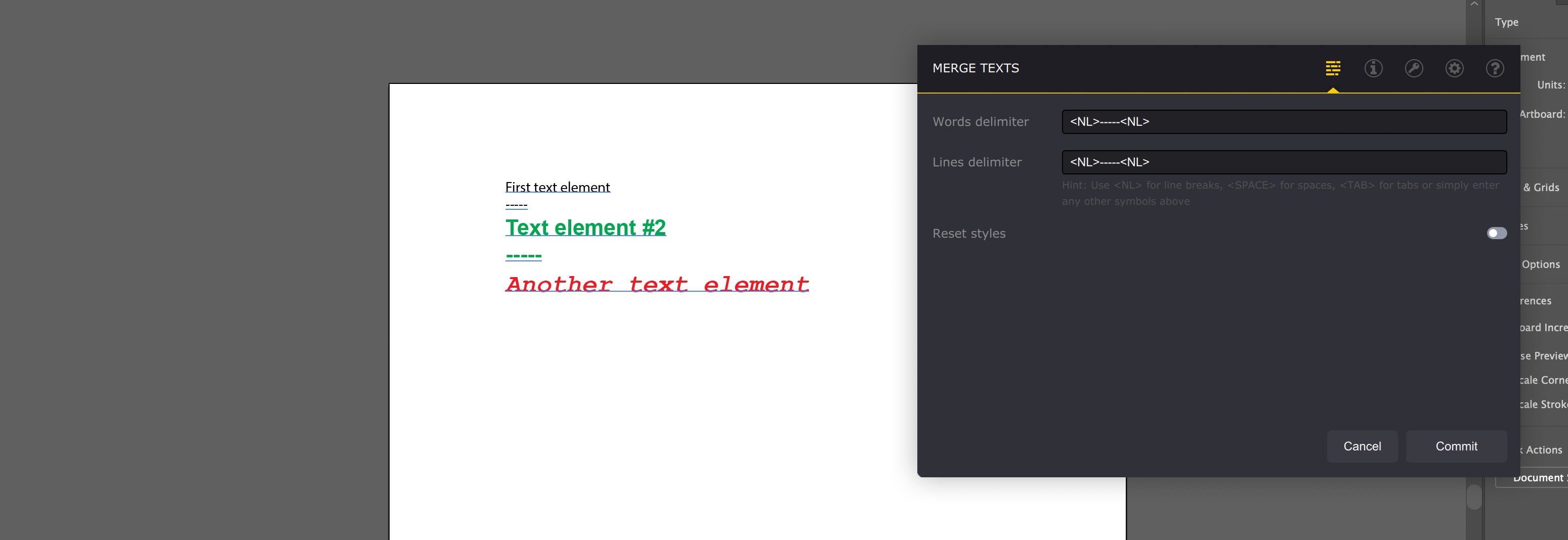 Merging Text Elements in Illustrator
