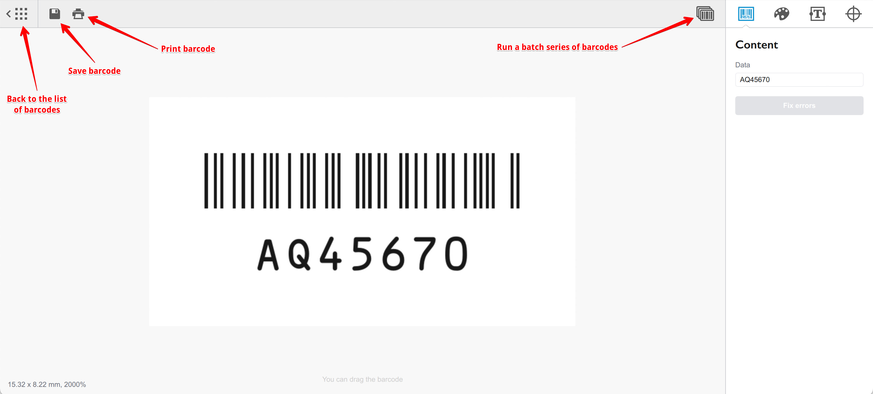 BC412 Barcode Description