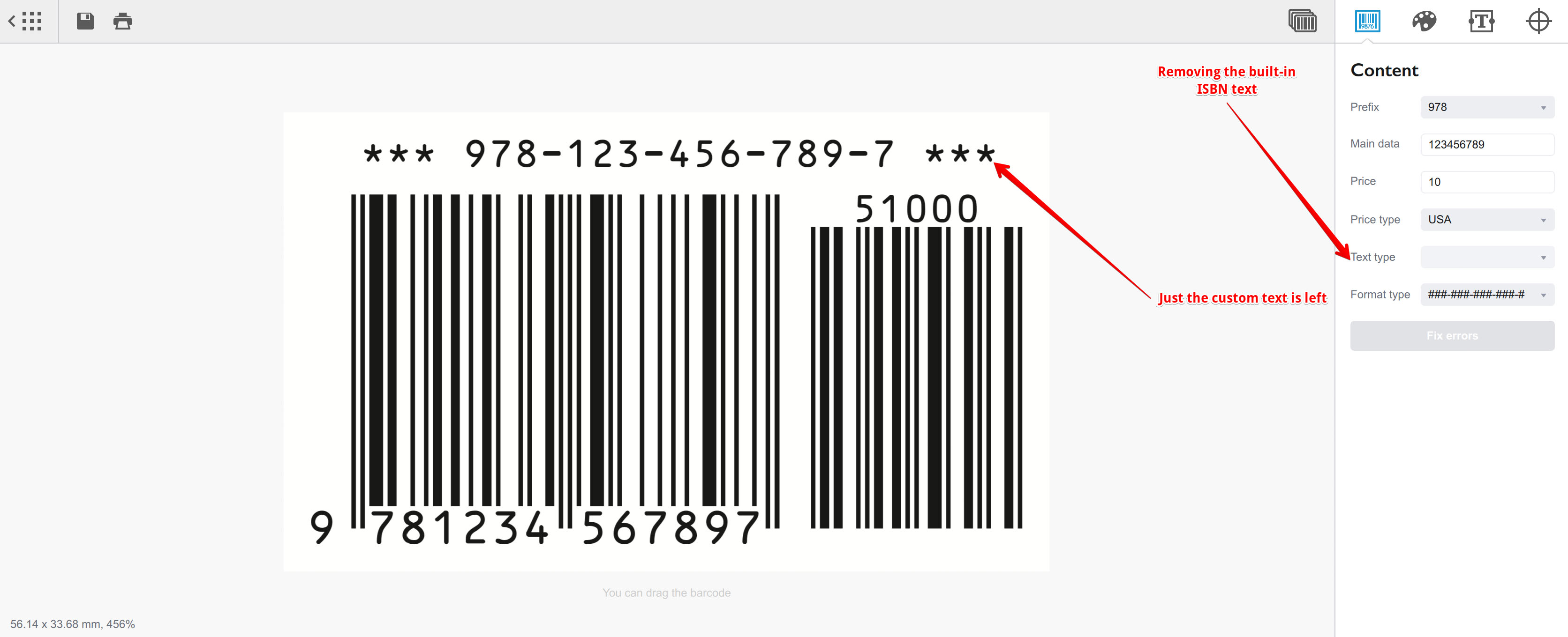 Adding Custom Texts to Barcodes