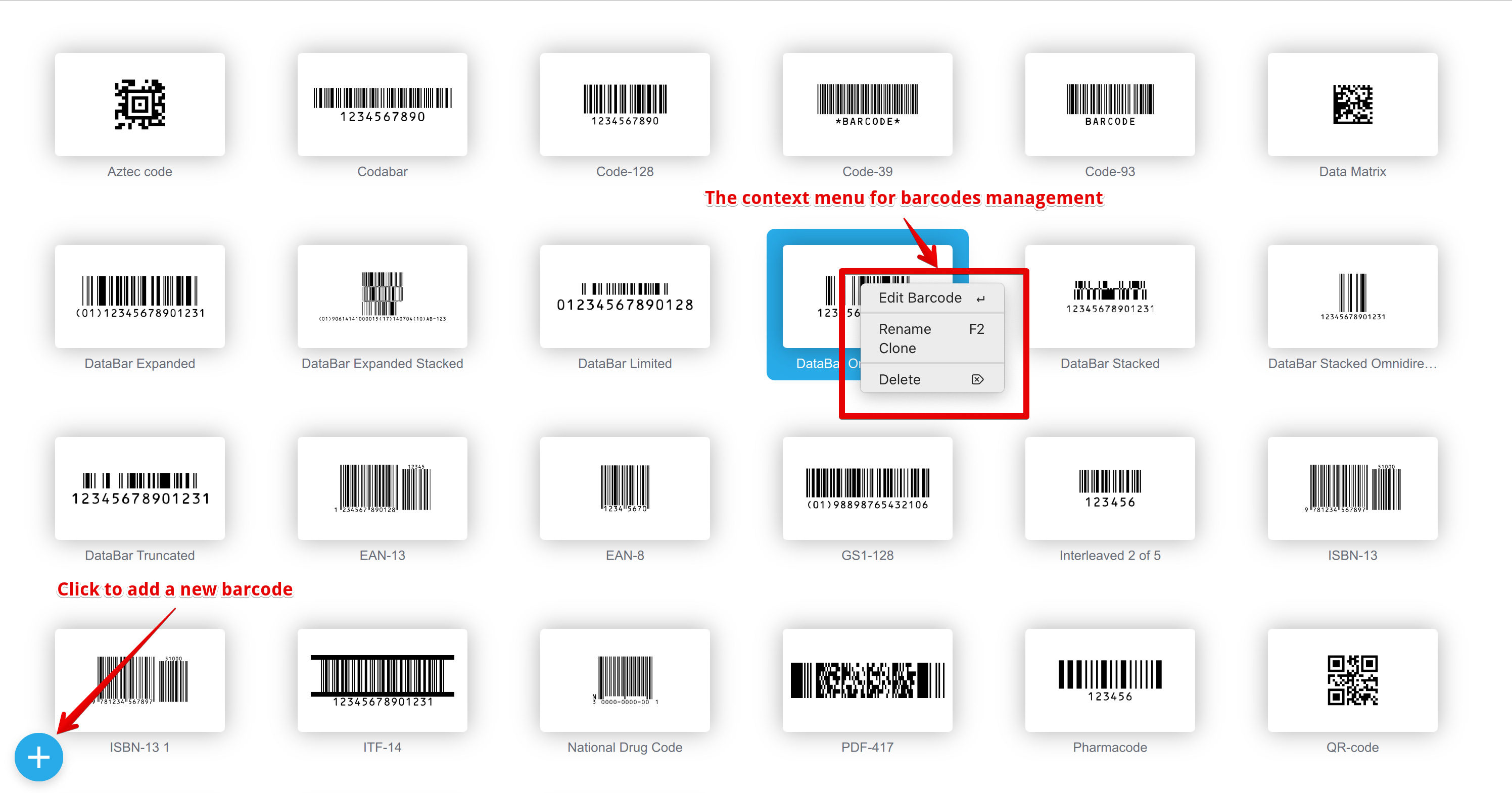 Barcode Generator User Interface
