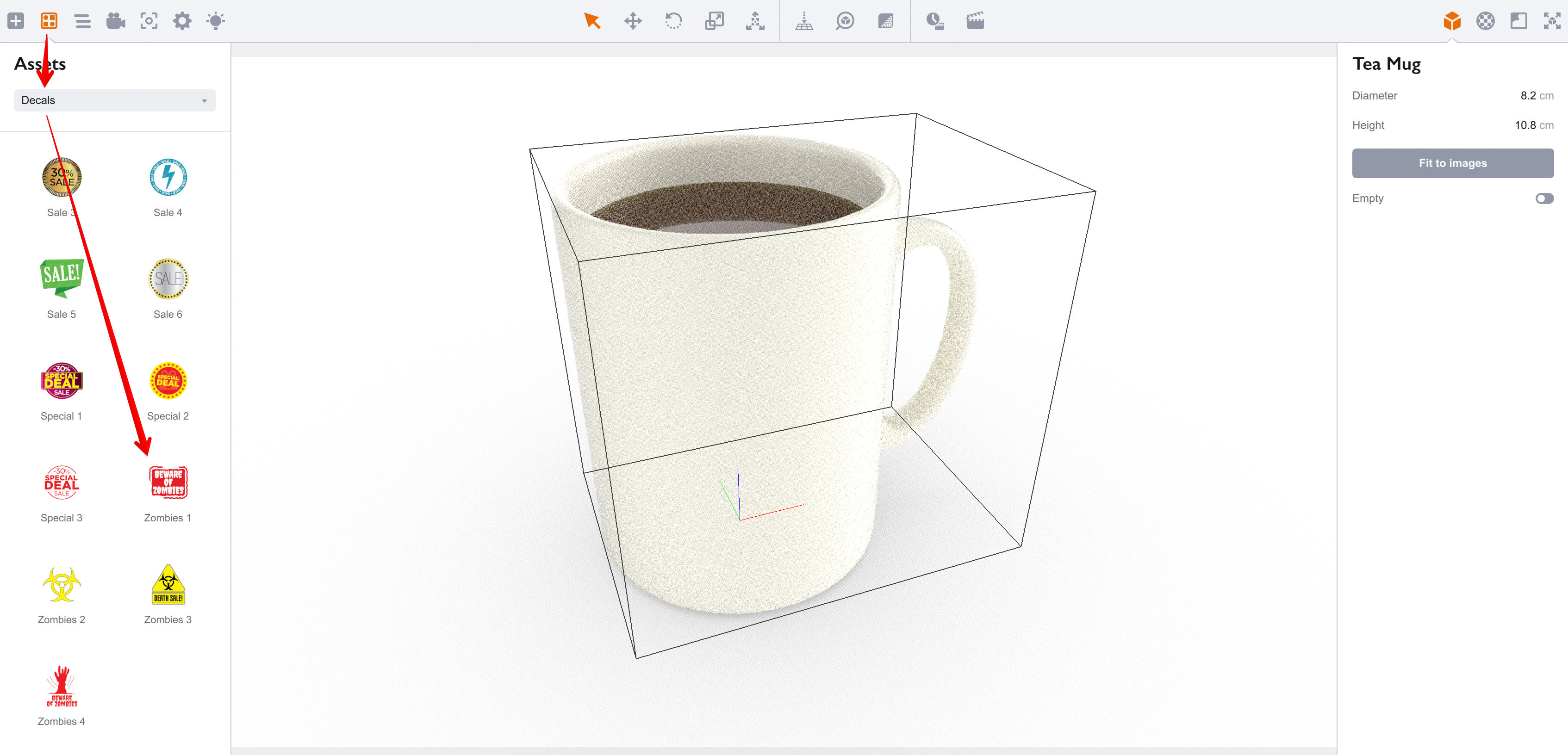 Using Decals in Boxshot