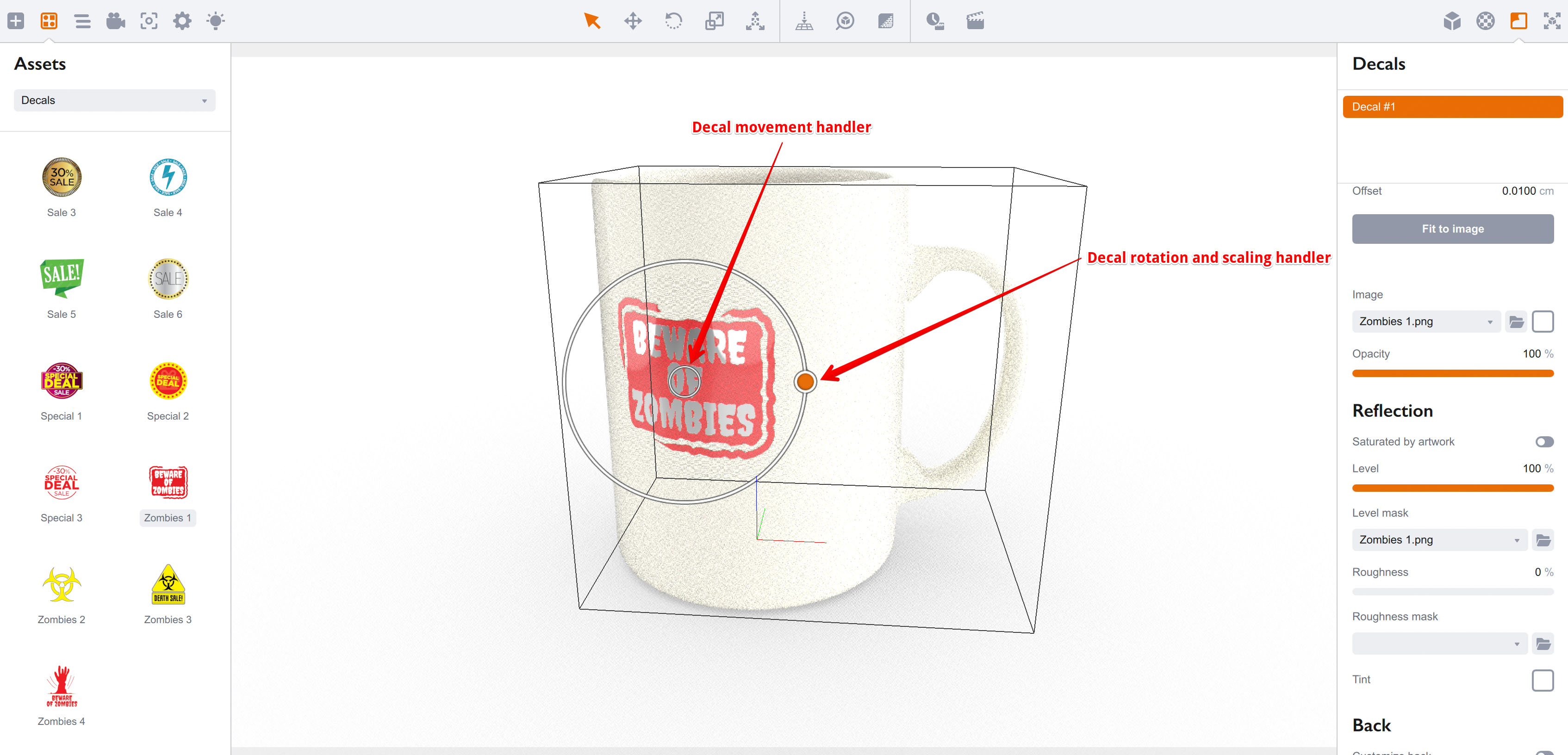 Using Decals in Boxshot