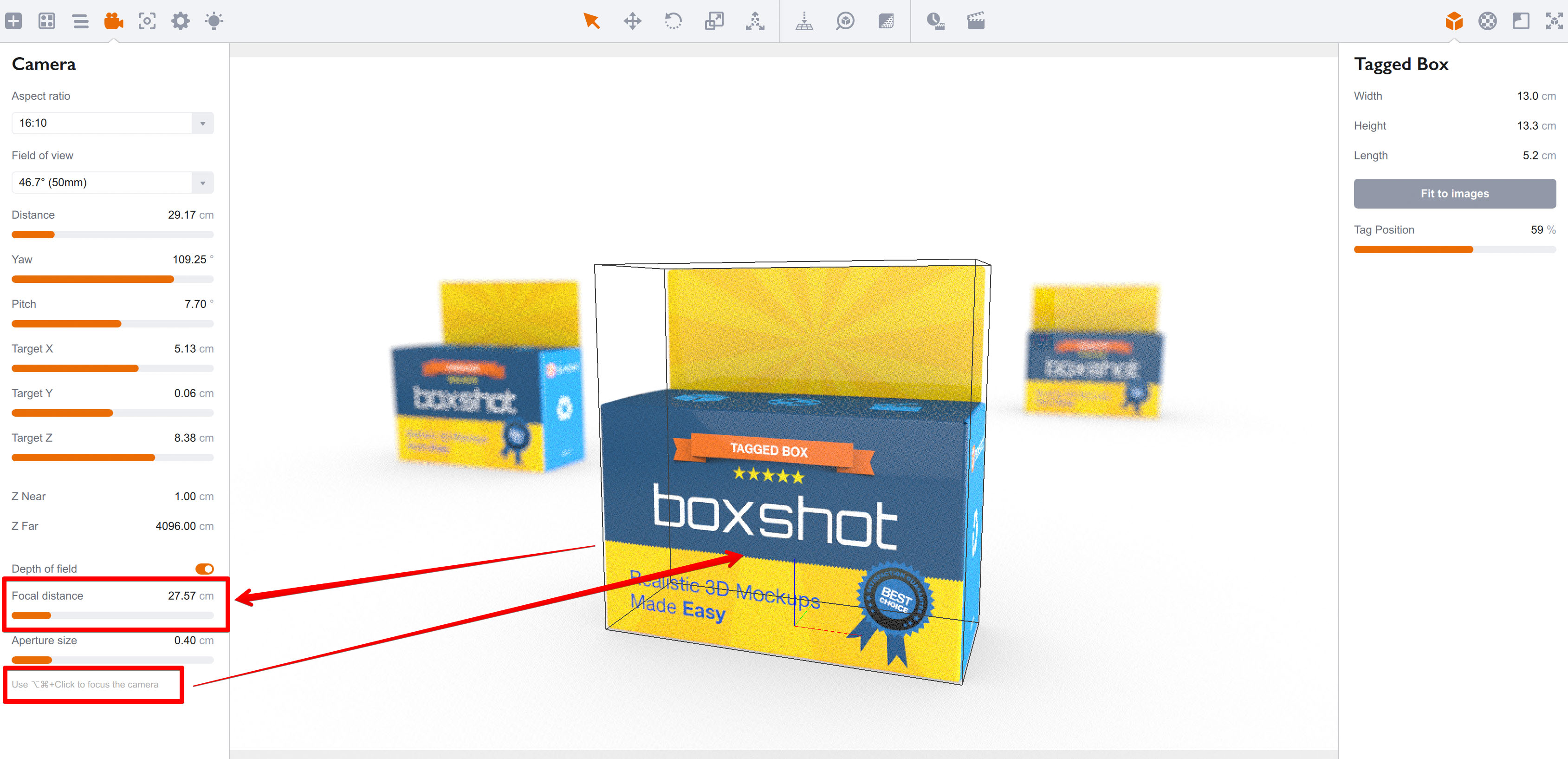 Depth of Field Effect in Boxshot 4 - Tutorial