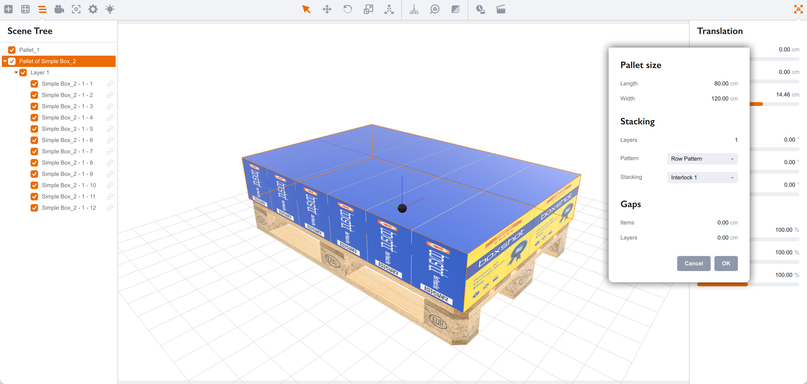 Palletize Tool in Boxshot