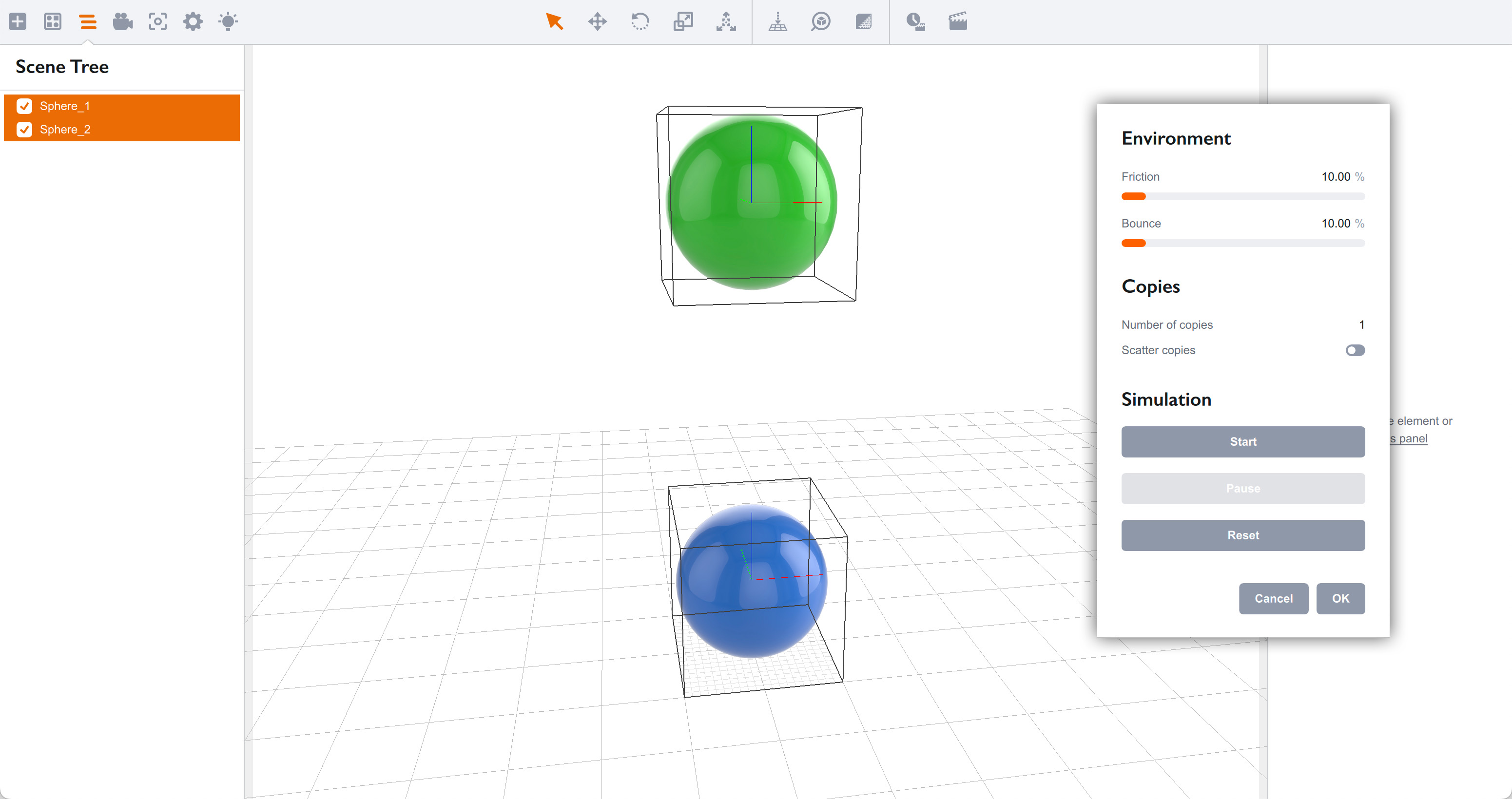Physics Simulation in Boxshot