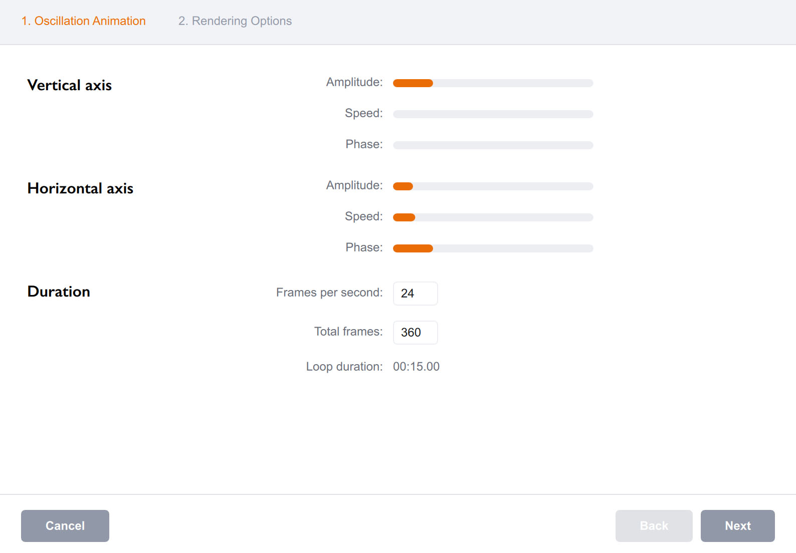 Oscillation Animation in Boxshot