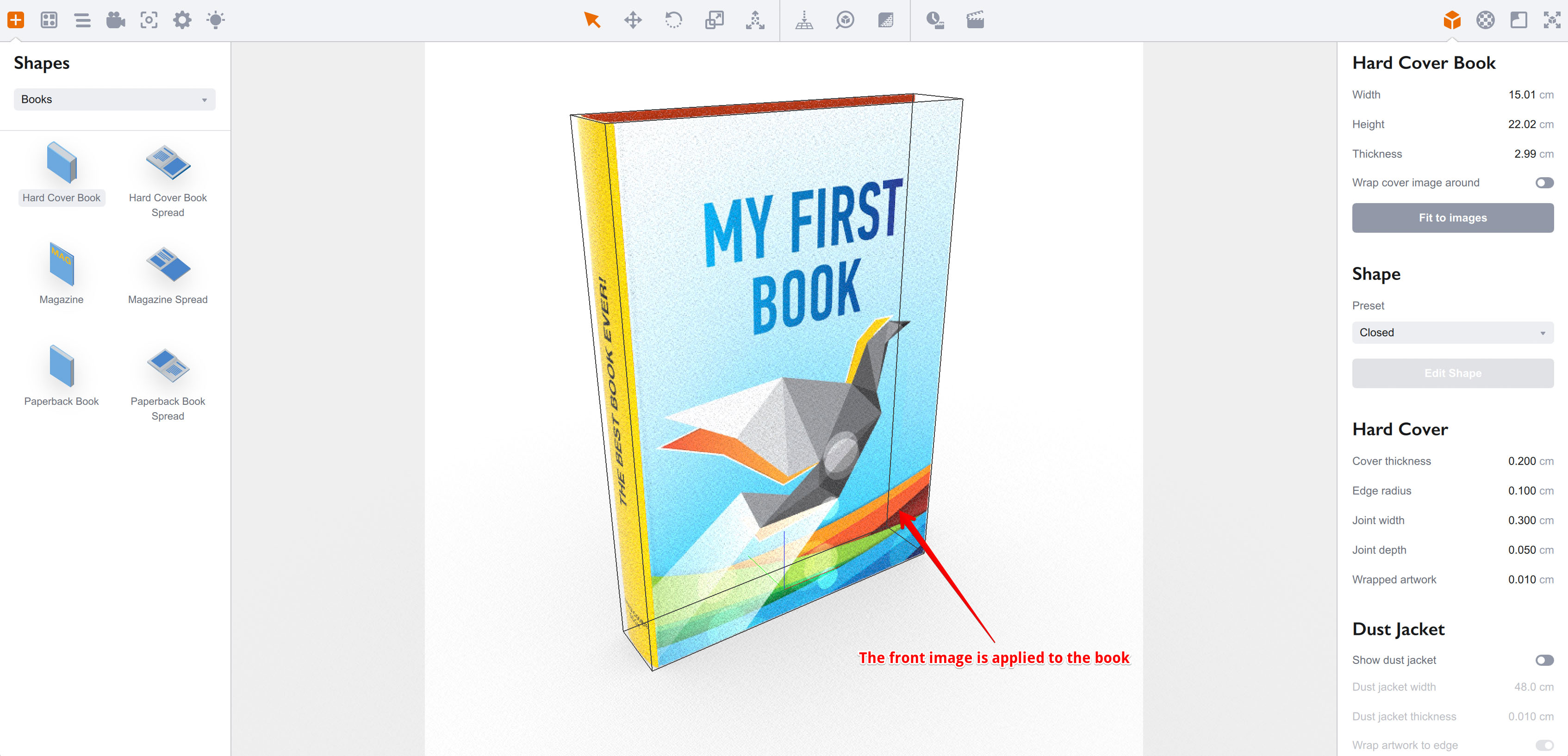 3D Hard Cover Book Mockup in Boxshot