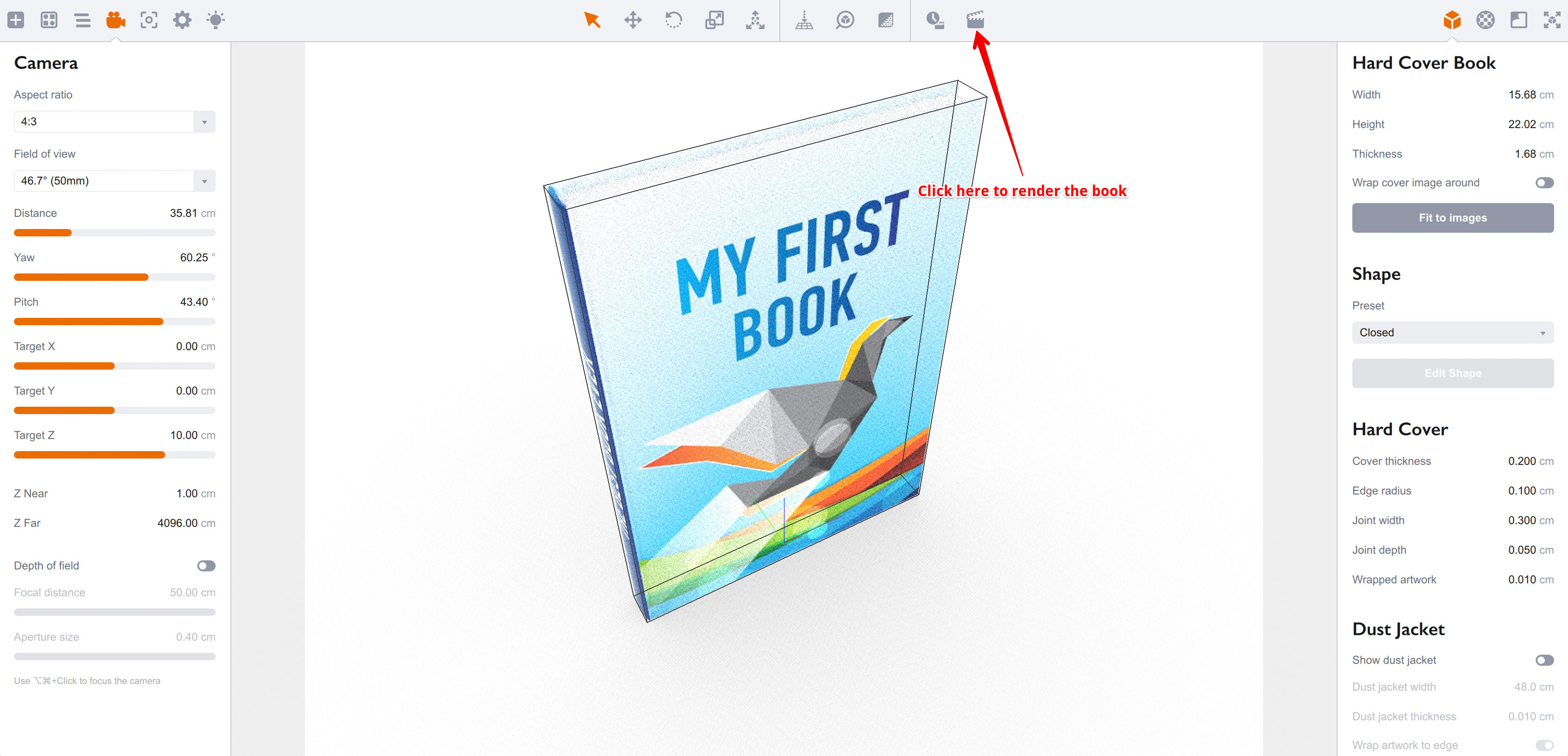 3D Hard Cover Book Mockup in Boxshot
