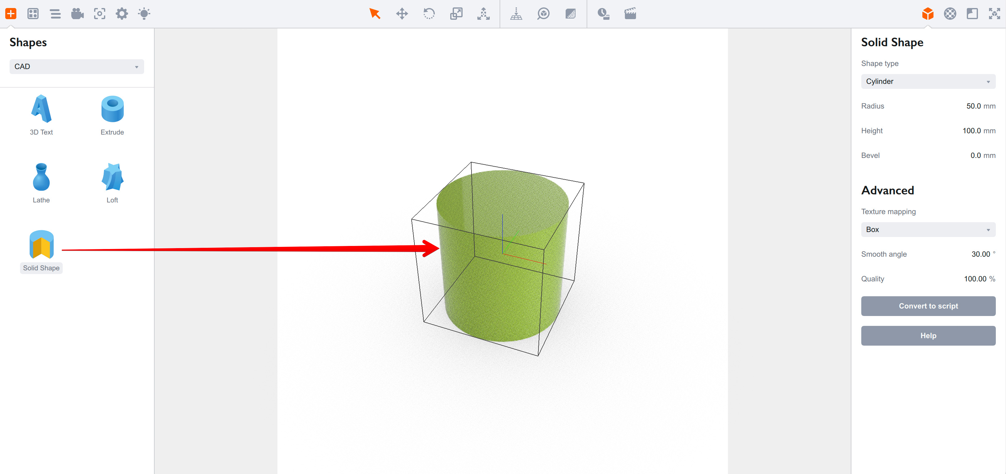 Solid Shapes Scripting in Boxshot