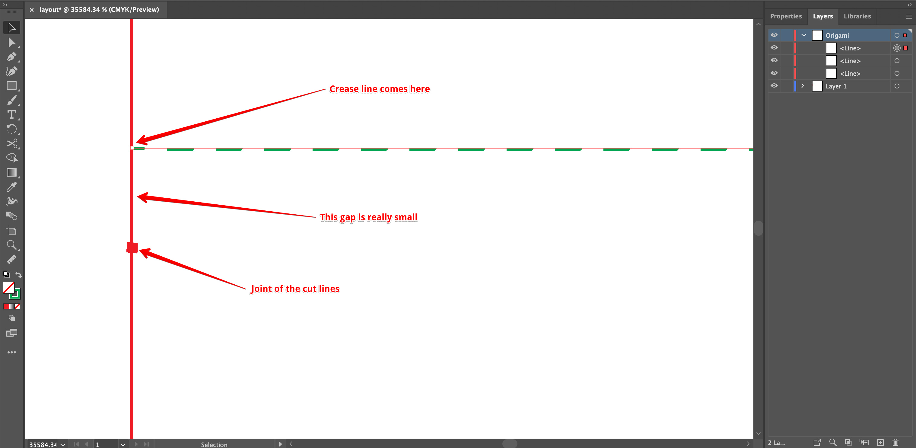 Misaligned elements error in Origami